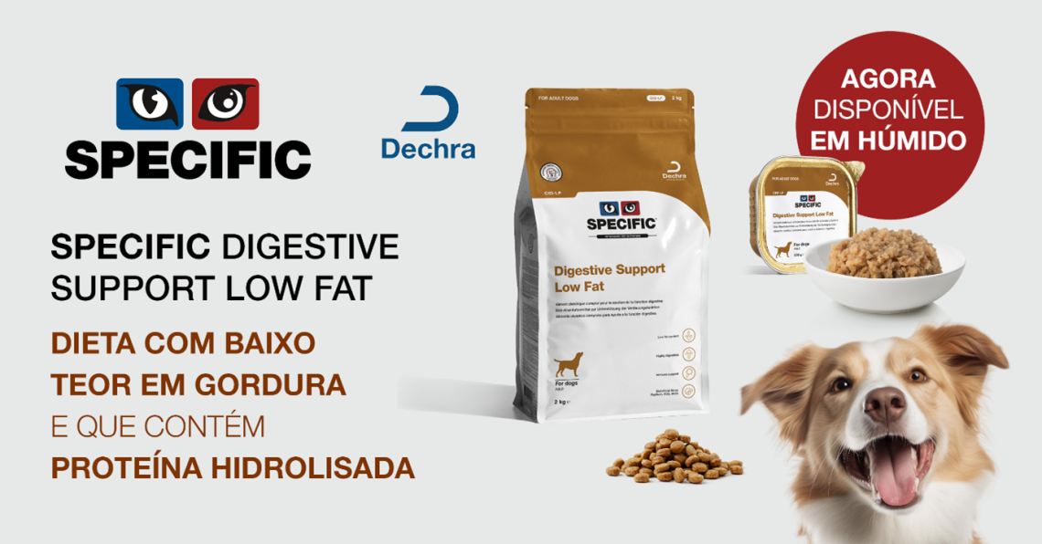 Dechra lança Specific Digestive Support Low Fat para cão em formato húmido